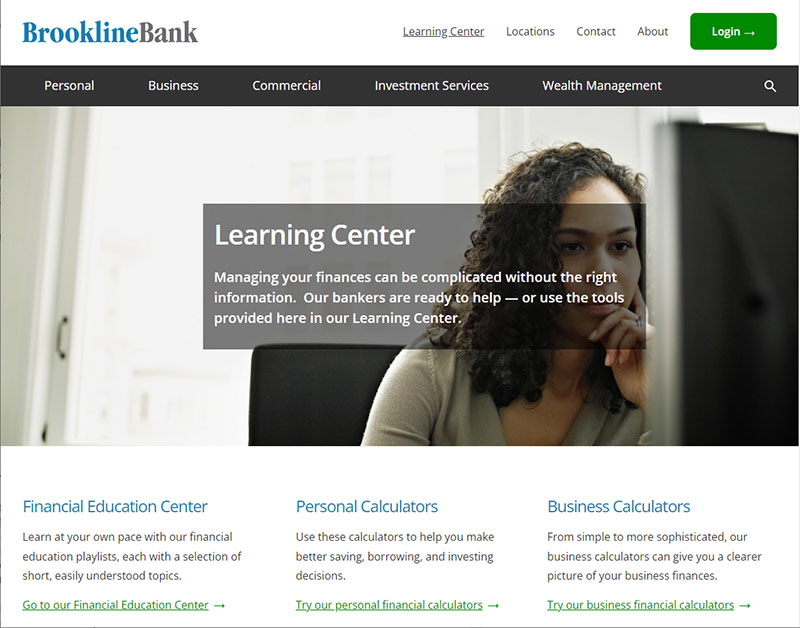 Brookline Bank - Brookline Bank Launches Online Financial Learning Center